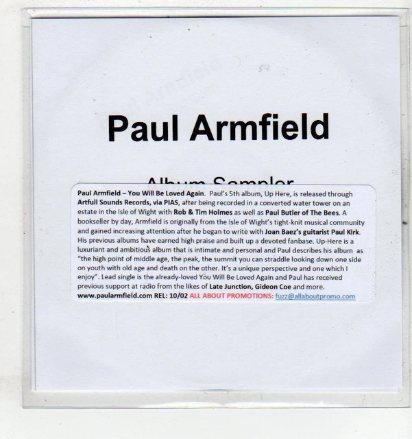 (EV867) PAUL ARMFIELD, You Will Be Loved Again - 2013 DJ CD EUR 4,14 ...