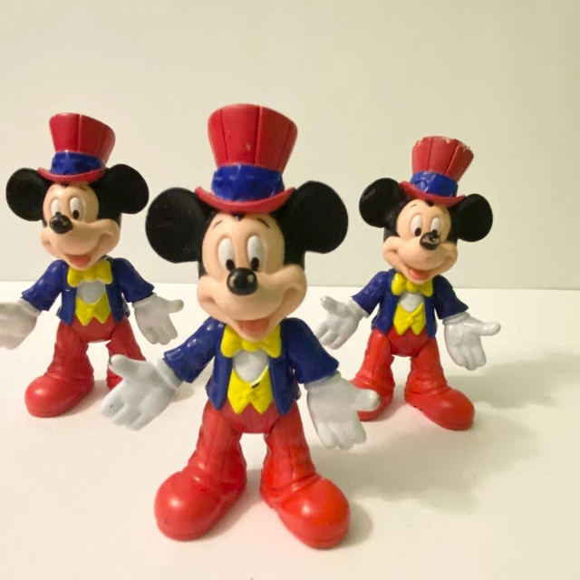 VINTAGE 1990S MICKEY Mouse Action Figures Top Hat Epcot Cake Toppers ...
