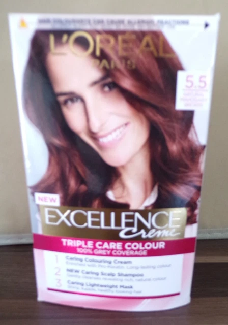 L'OREAL PARIS EXCELLENCE Creme Permanent Hair Dye 5.5 Natural Mahogany ...
