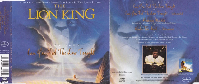 ELTON JOHN - Can You Feel The Love Tonight (Lion King) (4 Track Maxi CD ... ELTON JOHN - Can You Feel The Love Tonight (Lion King) (4 Track Maxi CD ...