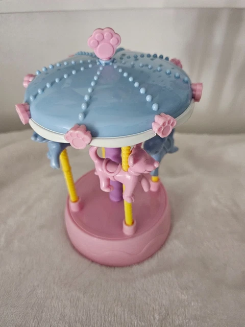 MATTEL 2004 MANÈGE Merry Go Round Toy Carousel Dog Daycare puppy pink ...