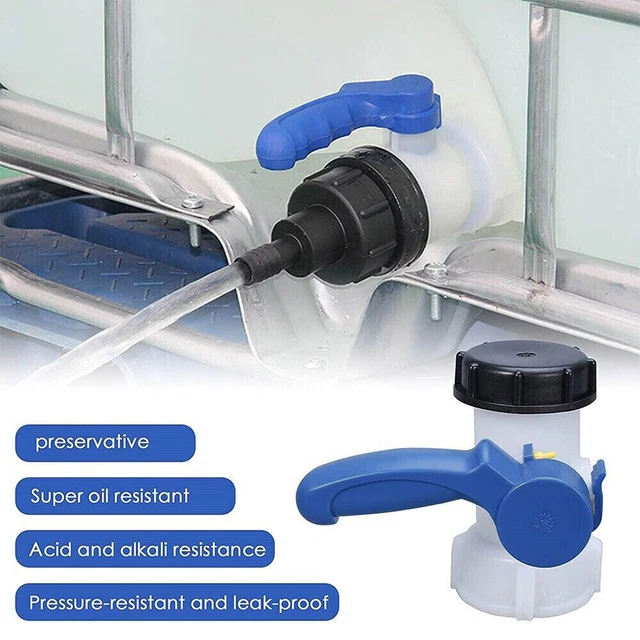 BUTTERFLY VALVE IBC Water Tank Drain Adapter Tap Container 75mm Outlet ...