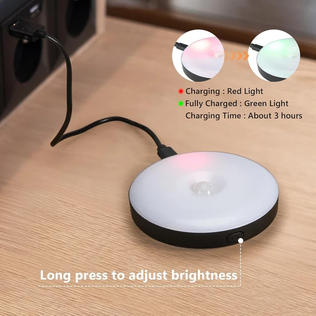 MOTION SENSOR LIGHTS Indoor, Stick on LED Puck Lights, Rechargeable ...