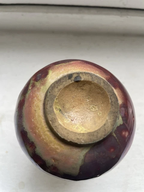 VASE CALEBASSE CÉRAMIQUE Glaçurée Flambée Irisée Type Chinois EUR 40,00 ...