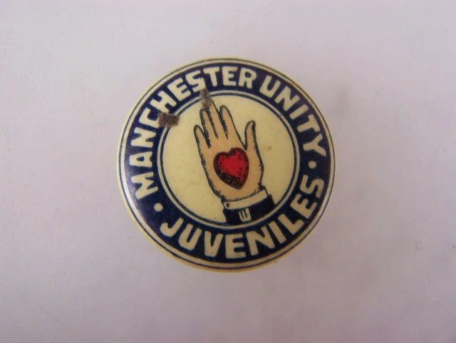PIN BACK BADGE vintage c1950's Manchester Unity Juveniles 1203 EUR 9,40 ...