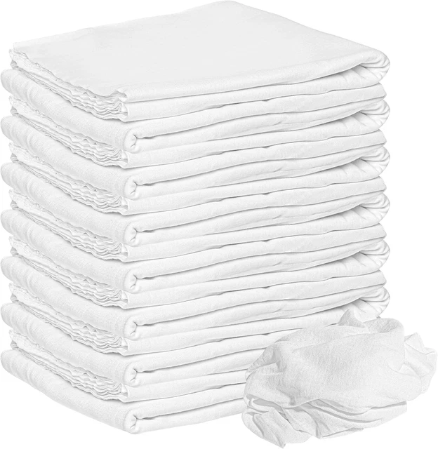 NABOB WIPERS NEW Lint Free Rags 100% Cotton 18x18 Inch (15 Pack), White ...