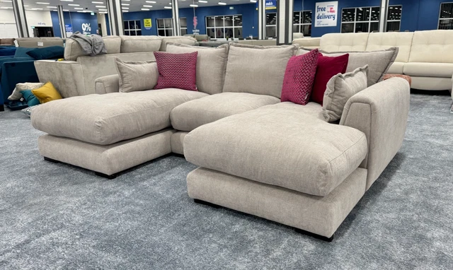 DFS ‘SOMERFORD’ SILVER Chenille Small Double Ended Chaise Sofa | RRP £ ...