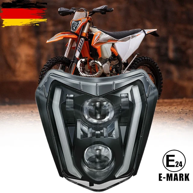 E24-ZEICHEN LED SCHEINWERFER für KTM 2017-2023 EXC XCW 250 350 450 500 ...