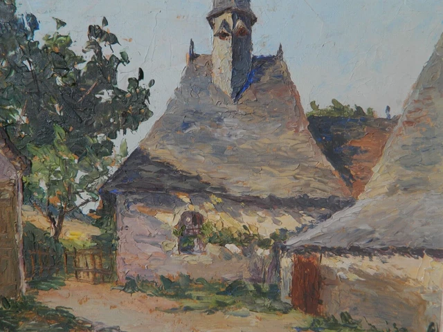 CHEVALIER PAYSAGE DÉBUT 20ème siècle Tableau Peinture Huile ...