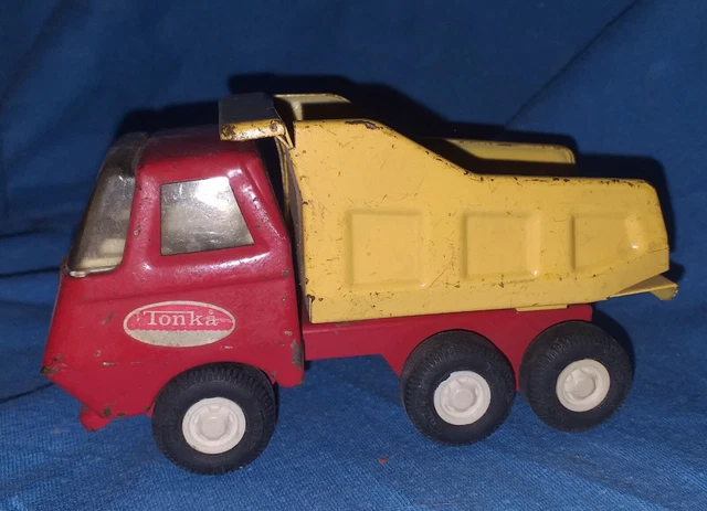 TONKA VINTAGE MULDENKIPPER groß large TRUCK Rot Gelb truck 12,5cm alt ...