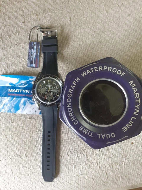MARTYN LINE CHRONOGRAPH Dual Time Multifunction Rubber Strap- 2936B ...