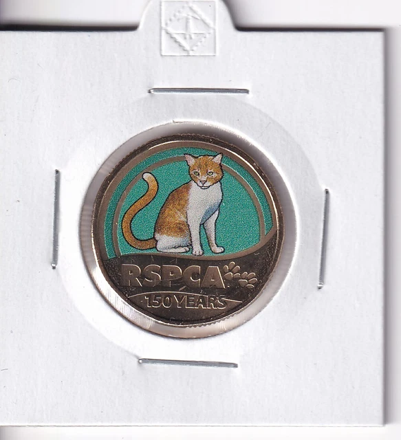 AUSTRALIAN: 2021 $1 150 Years Of Rspca Coloured Unc Coin - Cat In 2X2 ...