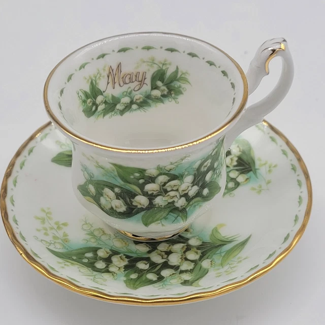ROYAL ALBERT FLOWER of the month Mini Teacup and Saucer May Lilley Of ...