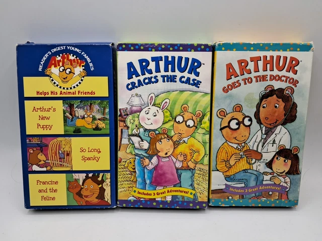 ARTHUR LOT 3 VHS Tapes PBS Kids Cracks Case Goes To Doctor Helps Animal ...