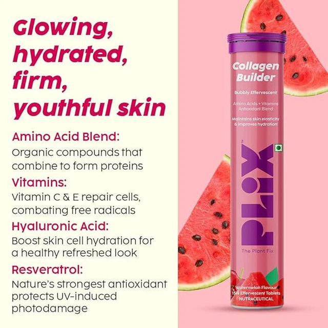 PLIX - THE PLANT FIX Collagen Builder Bubbly Effervescent - 15 Tablets ...