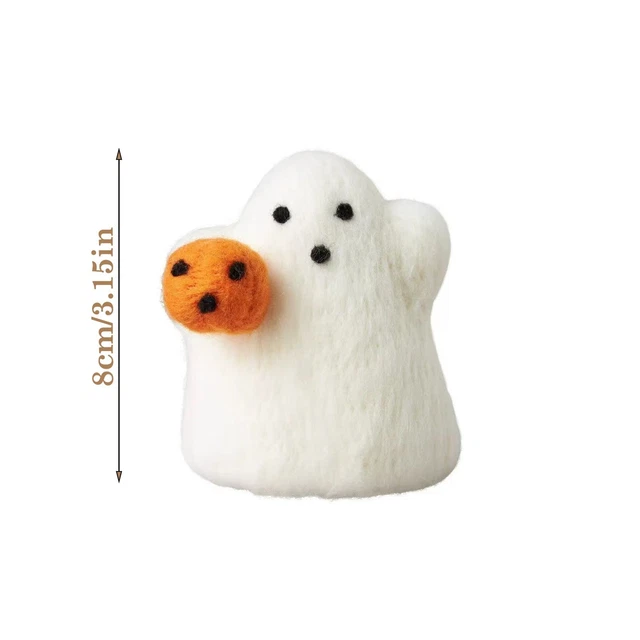 8CM WOOL FELT Ghost Pumpkin Plush Toy, Cuddly Halloween Plush Kids Birthday Gift £5.23 - PicClick UK