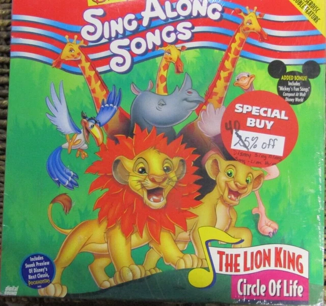 DISNEY SING ALONG Songs The Lion King Circle Of Life Laserdisc New And ...