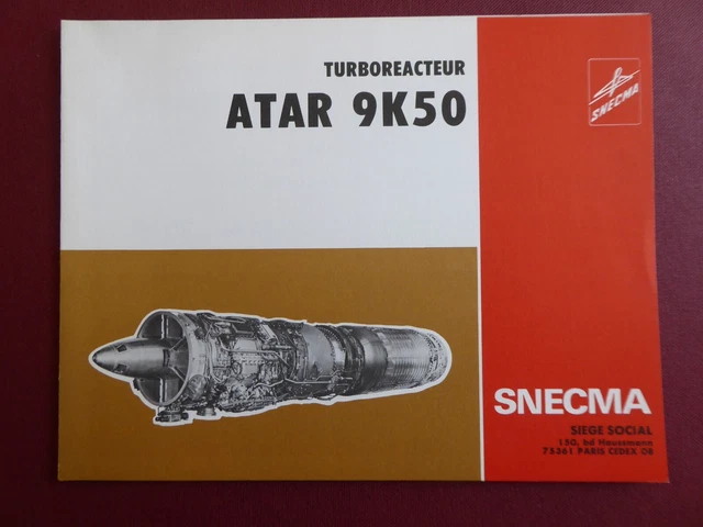 DEPLIANT PUB SNECMA Turboreacteur Turbojet Engine Atar 9K50 Mirage F1 ...