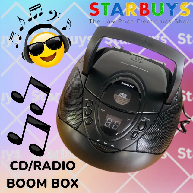 PROLINE COMPACT PORTABLE CD PLAYER RADIO BOOMBOX GHETTO BLASTER in ...