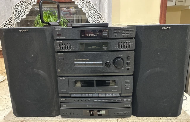 VINTAGE SONY LBT-D159 Stereo System EQ 5-CD Radio AM/FM Dual Cassette ...