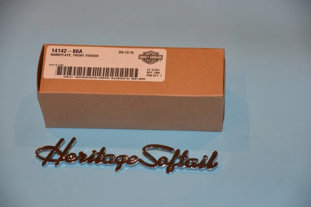 HARLEY HERITAGE SOFTAIL OEM Front Fender Emblem Medallion Nameplate ...