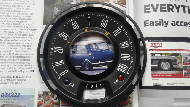 CLASSIC MINI COOPER Mk1 Bmc Genuine Nos Smiths Speedo Speedometer Face ...