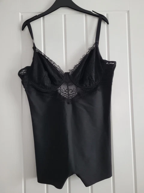 LADIES BLACK Lacy Cup Bodyshaper Size 2xl £7.58 - PicClick UK