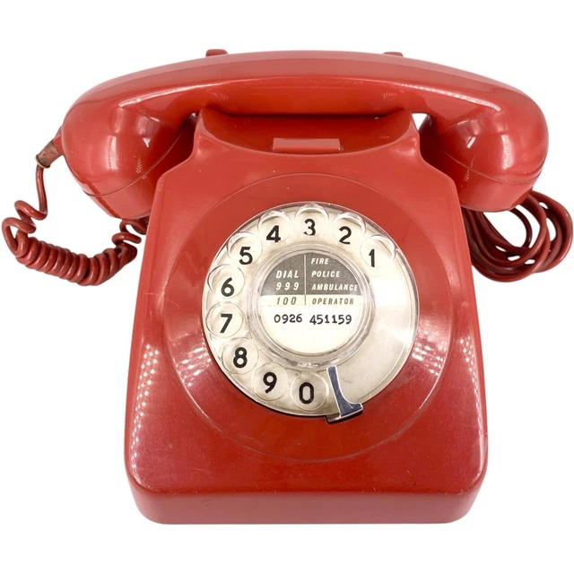 VINTAGE ROTARY DIAL Telephone Red Retro 70s/80s Landline UNTESTED Prop ...