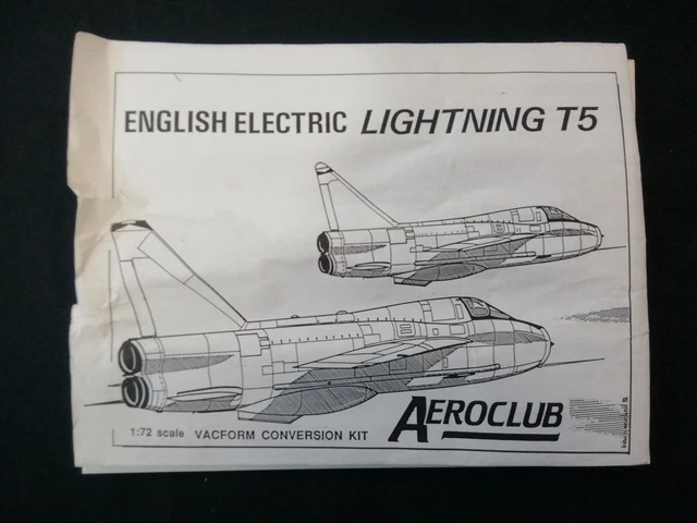 AEROCLUB ENGLISH ELECTRIC Lightning T5 1:72 Vacform Conversion Kit £4. ...