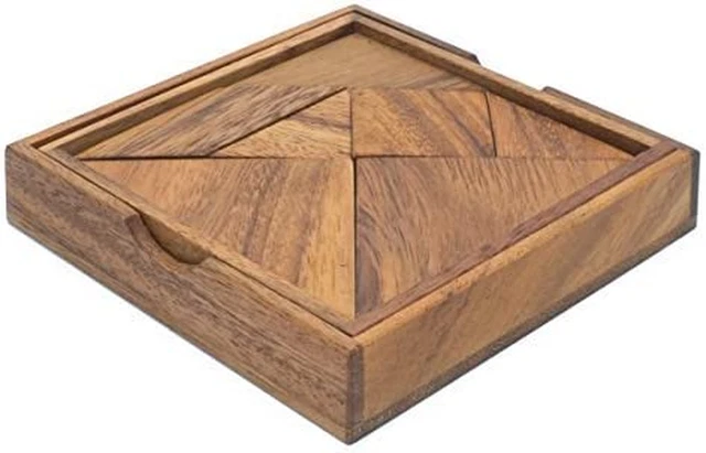WOOD TANGRAM DELUXE Wooden Handmade 3D Brain Teaser Wooden Puzzle For wood-tangram-deluxe-wooden-handmade-3d-brain-teaser-wooden-puzzle-for
