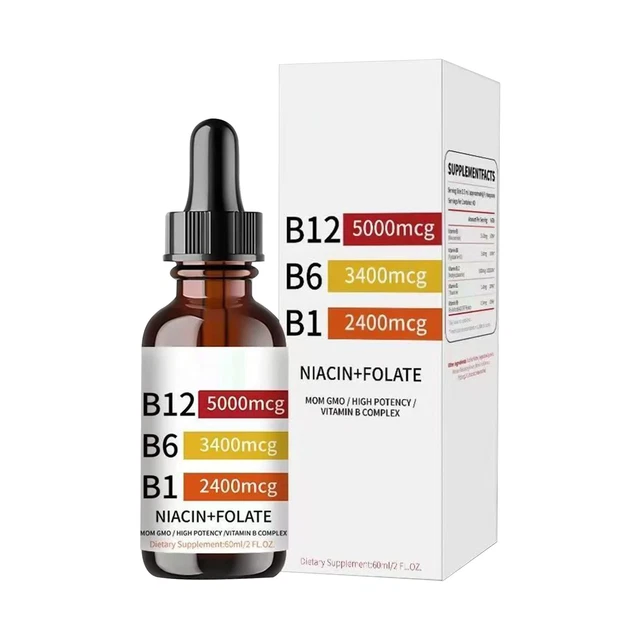 1 PACK VITAMIN B12 And B6 Liquid Drops B12 Sublingual Vitamin B Complex ...