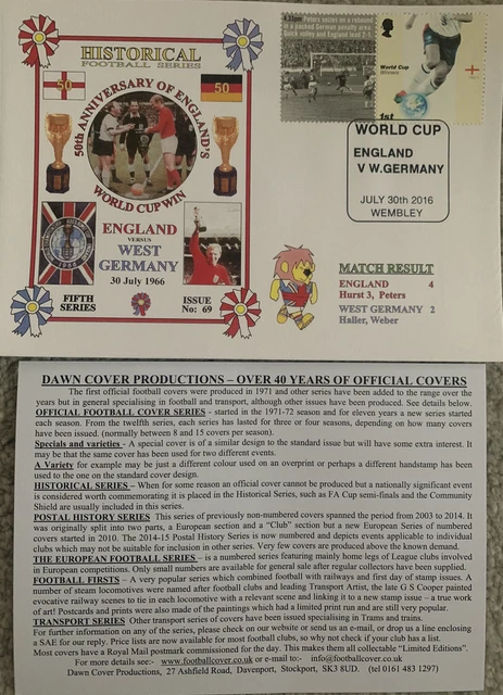 ENGLAND V WEST Germany World Cup 50Th Anniversary First Day Cover £5.95 ...