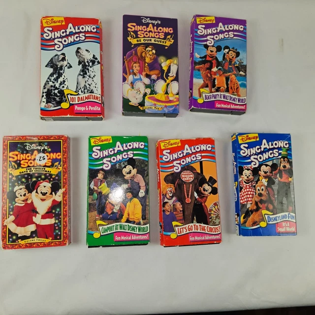 WONDERFUL COLLECTION OF -7- Vintage Disney Sing Along Songs VHS Tapes £ ...