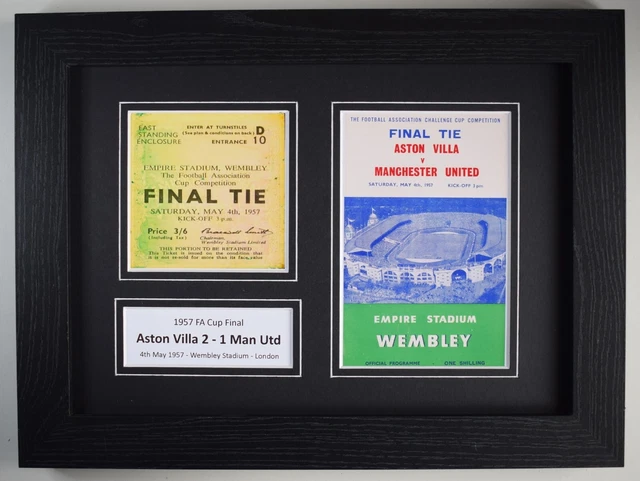 1957 FA CUP Final A4 Photo Ticket Display Football Programme Aston ...
