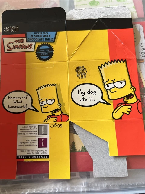 THE SIMPSONS MILK Chocolate Balls Promotional Box Empty 2003 £12.99 ...