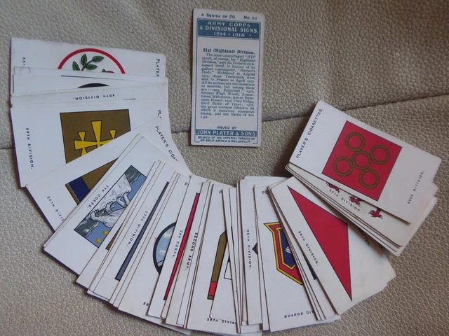 A FULL SET Of Players Cigarette Cards - Army Corps & Divisional Signs £ ...
