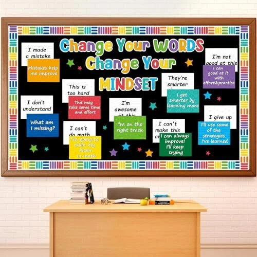 GROWTH MINDSET BULLETIN Board Set Motivational Growth Posters Classroom ...