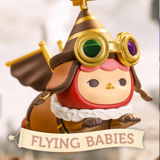 POP MART X PUCKY Flying Babies Steam Baby Mini Figura Regalo Giocattolo ...