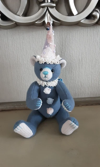 CHARLIE BEARS GENE NEW WITH TAGS & BAG,BLUE,CLOWN,WOOL,LTD ED,2022,10.5 ...