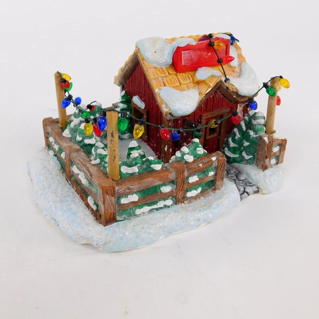 VINTAGE CHRISTMAS VILLAGE Store Fenced In Selling Christmas Trees £20. ...