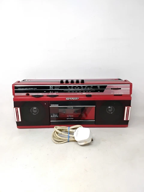 VINTAGE SHARP QT-242 Stereo Radio Cassette Recorder Vintage Boombox ...