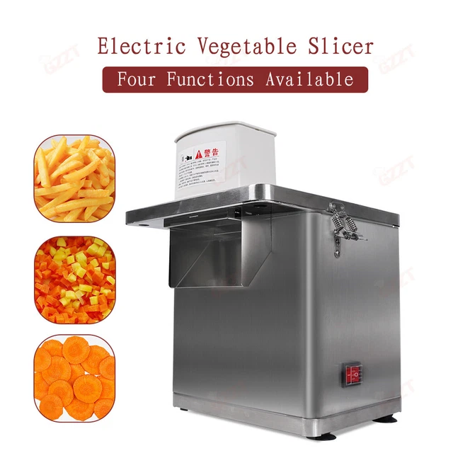 ELECTRIC POTATO CHIP Cutter W/ 6 Blades Commercial 4 in 1 Vegetable ...