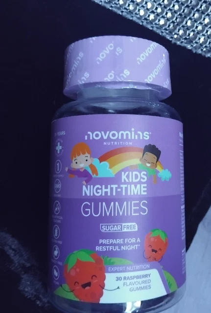 NOVOMINS KIDS NIGHT-TIME 30 Raspberry Flavoured Gummies £8.63 - PicClick UK