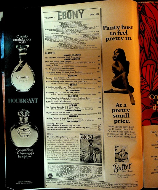 EBONY MAGAZINE APRIL 1971 Bill Cosby The Temptations The Apollo £24.25 ...