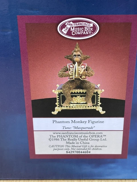 PHANTOM OF THE Opera Monkey Figurine San Francisco Music Box 1986 w/box ...