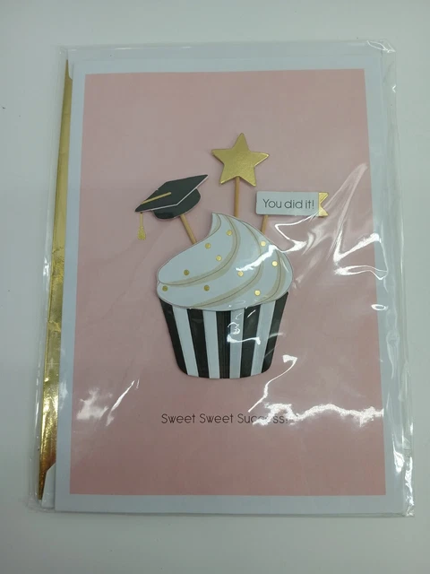 CUPCAKE GRADUATION CARD Sweet Sweet Success! Congratulations $12.99 ...
