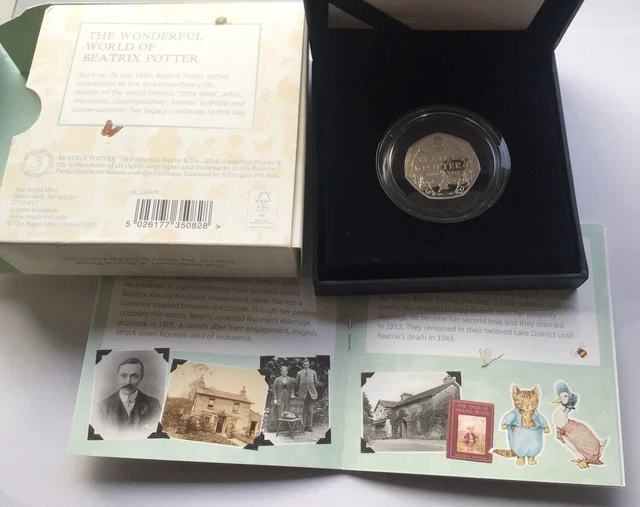2016 BEATRIX POTTER Piedfort Silver Proof 50p Royal Mint .925 EUR 150 ...
