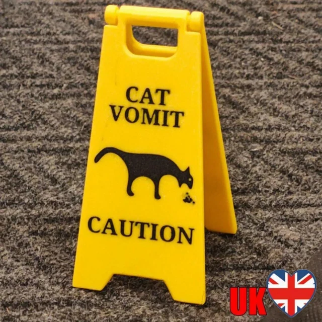 CAT VOMIT SIGN Warning Sign 3D Printed Dog Vomit Sign Caution Sign Cute ...