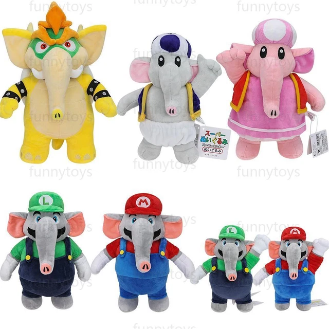 SUPER MARIO BROS Plush Elephant Bowser Luigi Toad Doll Wonder Stuffed ...