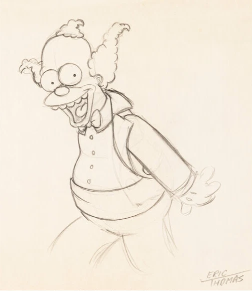 THE SIMPSONS KRUSTY the Clown Drawing by Eric Thomas - Fox Studios (c ...